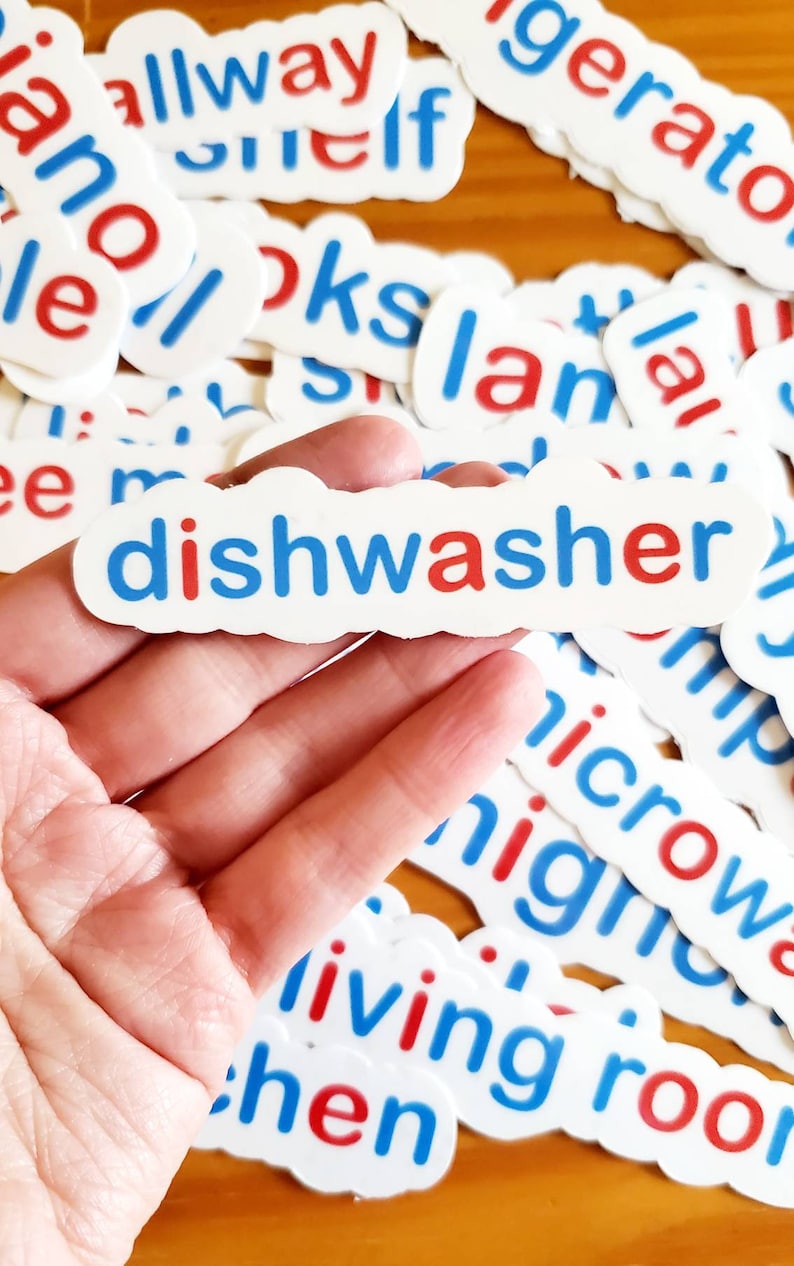 30 Educational Word Stickers, Learn to Read, Vowel Consonant Labels - Etsy