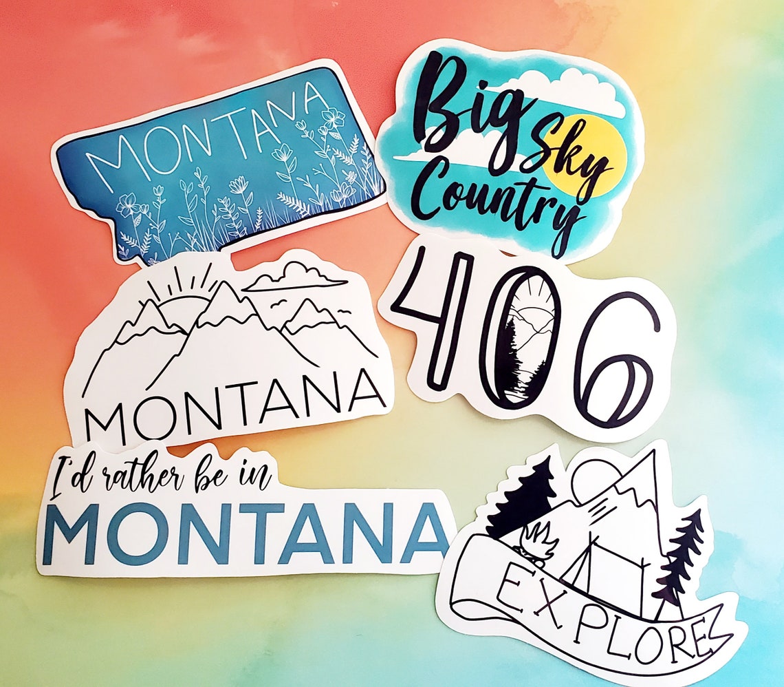 Montana Sticker Pack Montana Stickers Adventure Stickers MT - Etsy