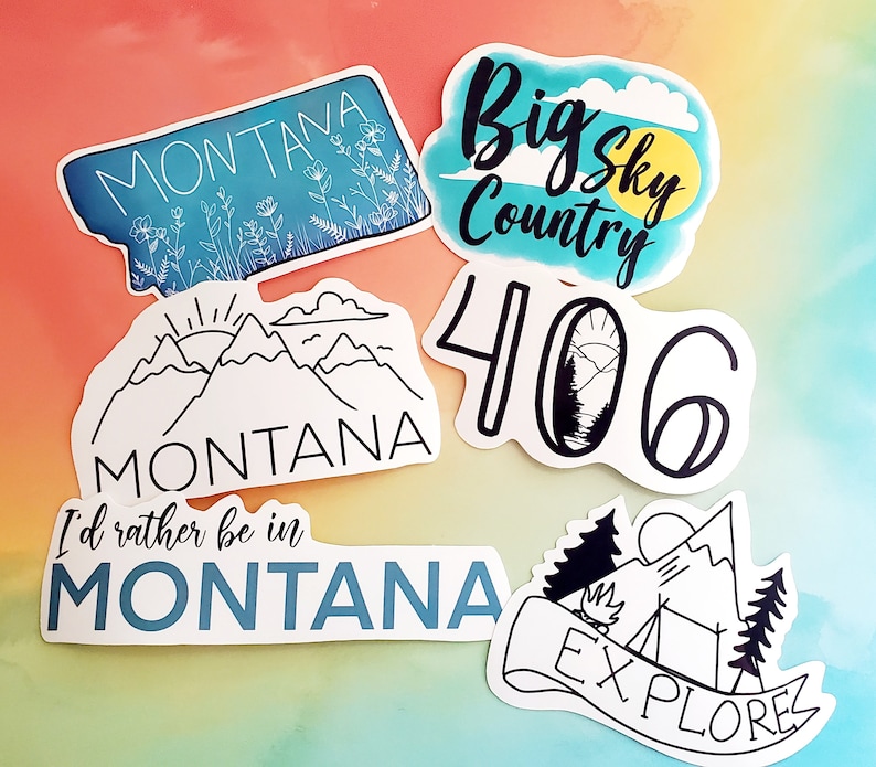 Montana Sticker Pack Montana Stickers Adventure Stickers MT - Etsy
