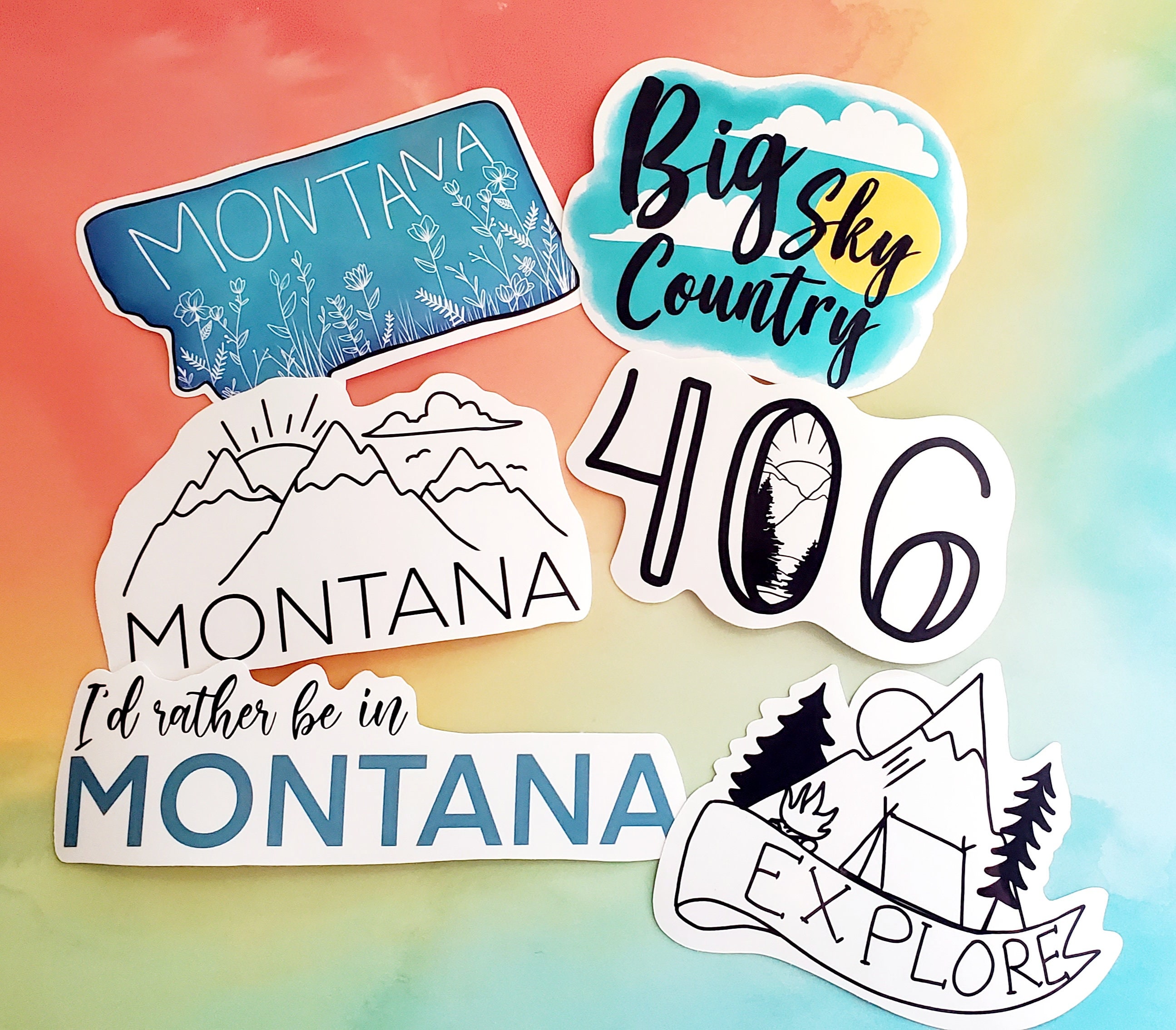 Montana Sticker Pack Montana Stickers Adventure Stickers MT | Etsy