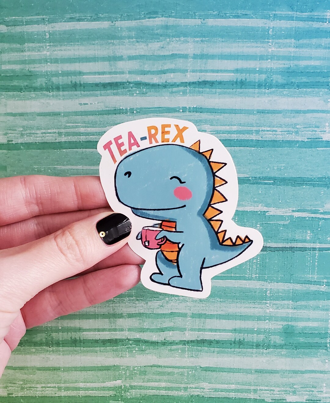 Tea-rex Vinyl Sticker, Best Friend Gift, Cute Stickers, Funny Stickers ...
