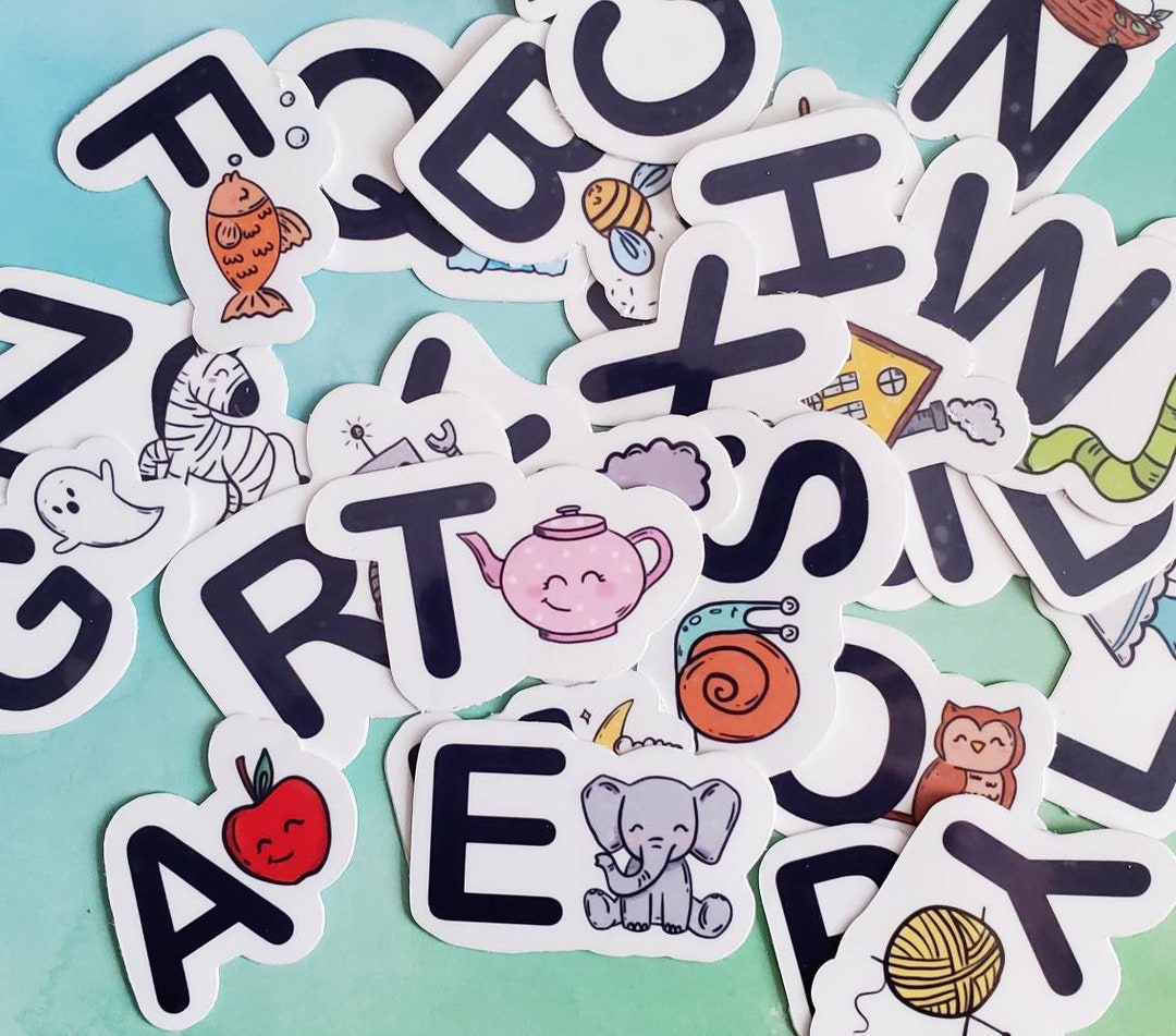 Alphabet Stickers ABC Labels for Learning to Read, Learn Colors ...
