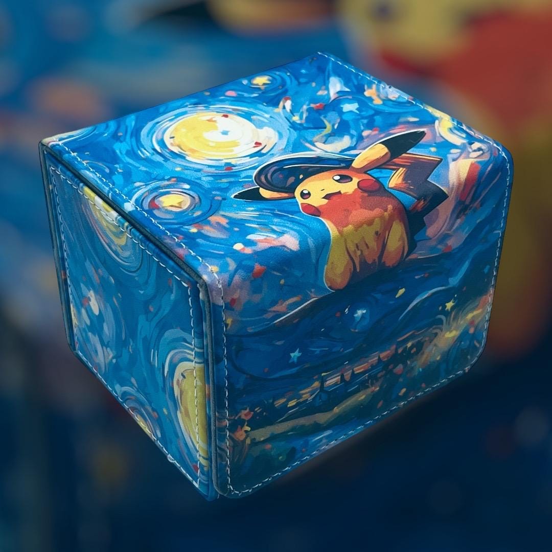 TCG Deck Box Pokémon Pikachu Retro Painting Fits 100 Cards - Etsy