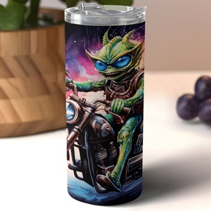 Alien Tumbler Wrap Sublimation Design, Sci-fi 20 Oz Skinny Tumbler ...