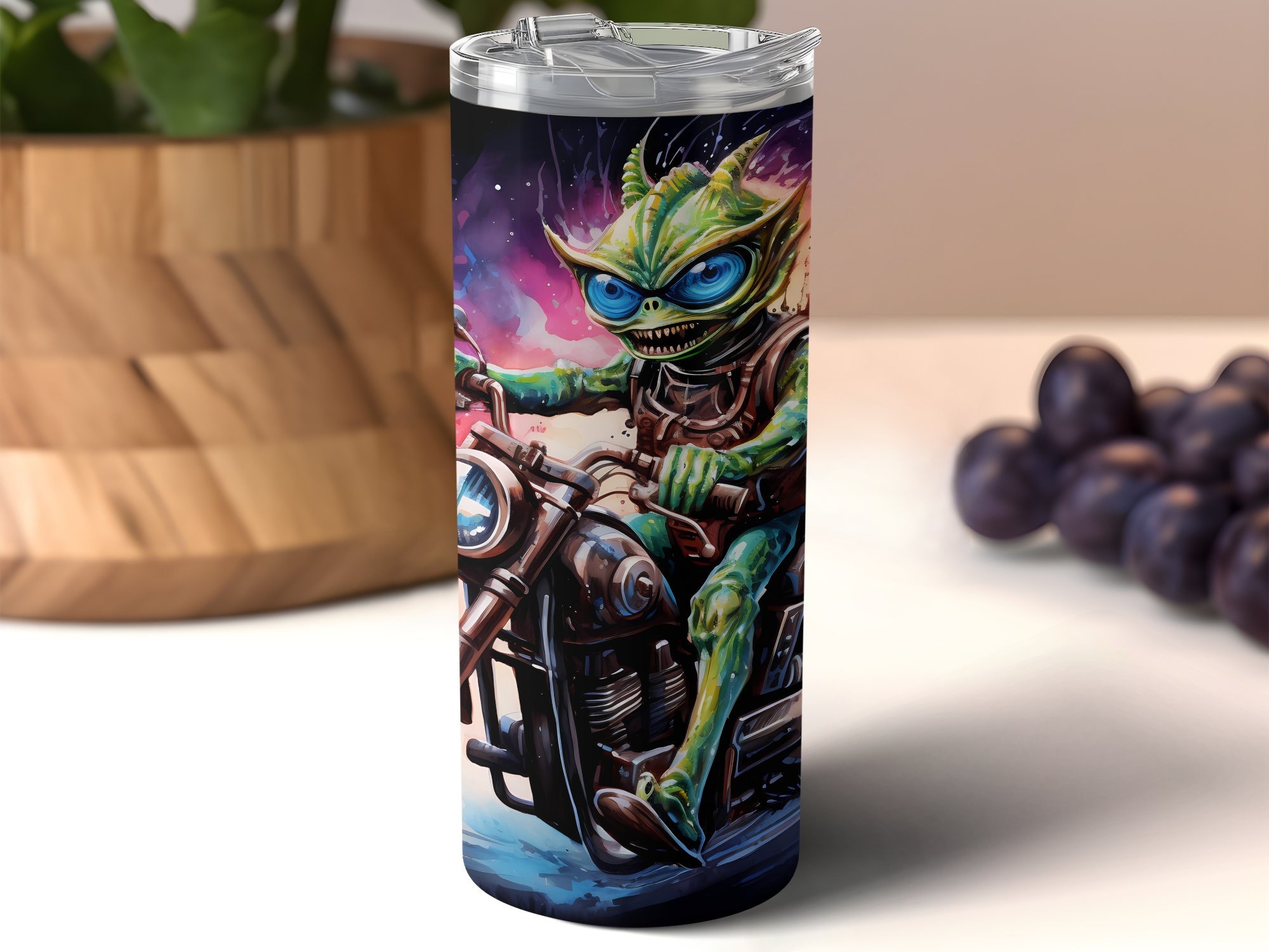 Alien Tumbler Wrap Sublimation Design, Sci-fi 20 Oz Skinny Tumbler ...