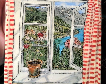 Window Scene Wall Art - Etsy UK