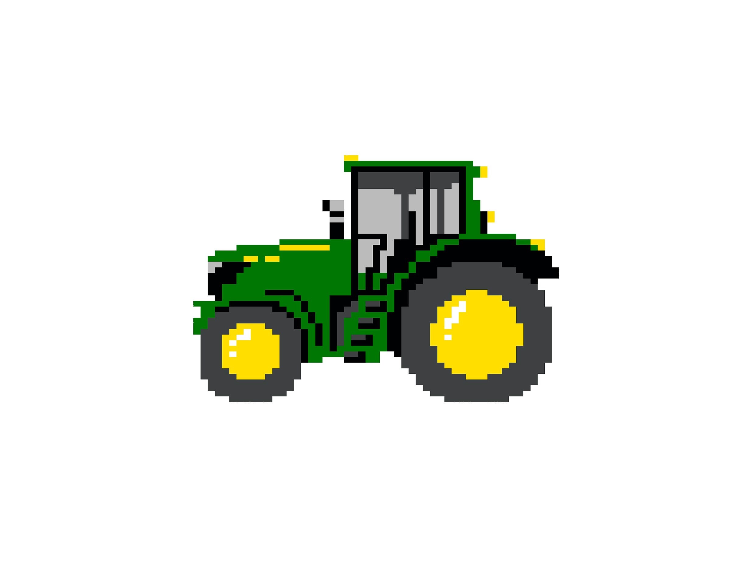 Green Tractor Knitting Pattern: Intarsia Farm Equipment (PDF Pattern ...