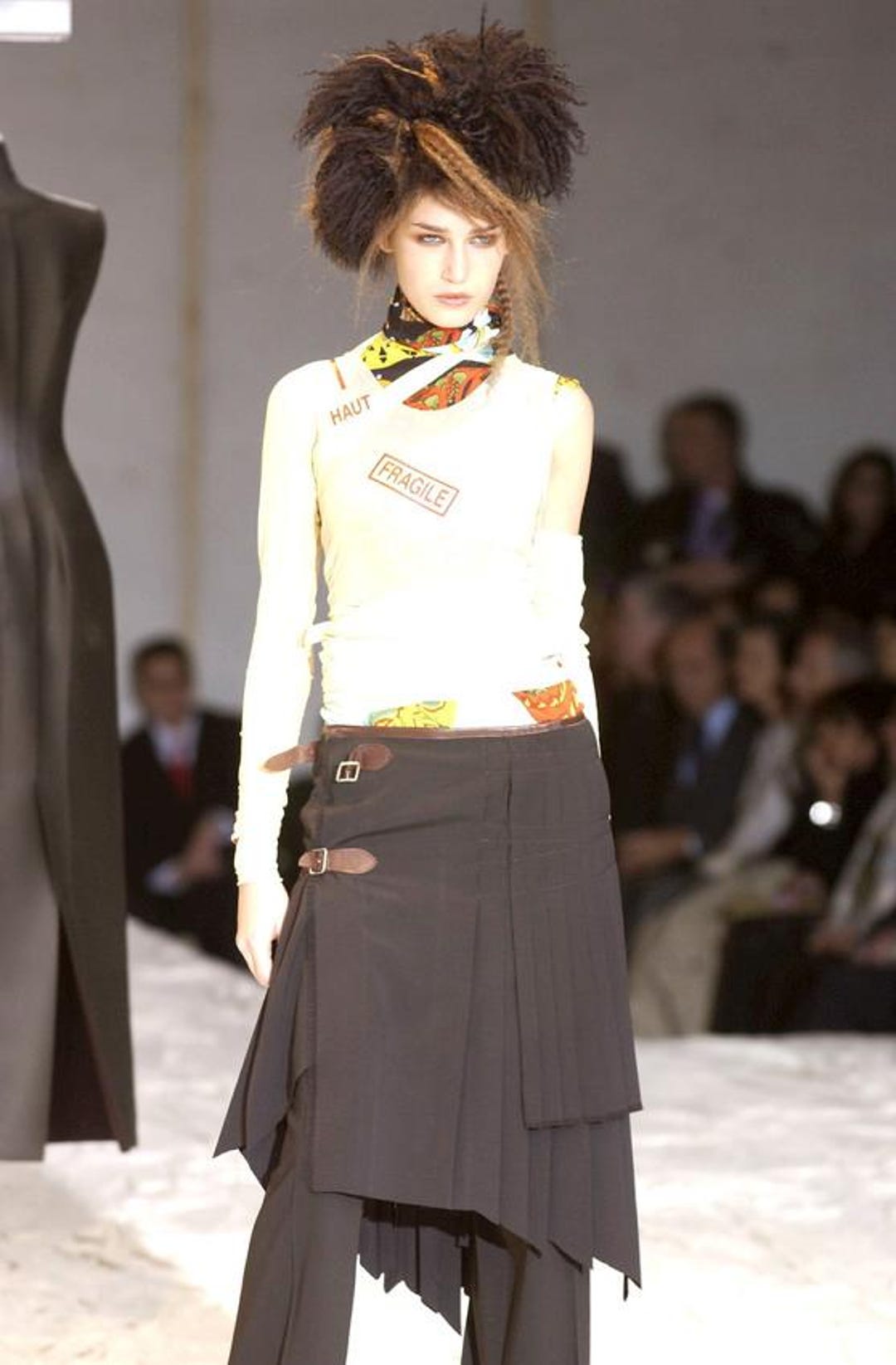 Jean Paul Gaultier Femme F/W 2002 Vintage Black Wool Buckle Pleated ...