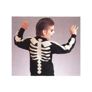 PDF Knitting Pattern, Vintage Skeleton Sweater, DK, Retro, Jumper, Goth ...