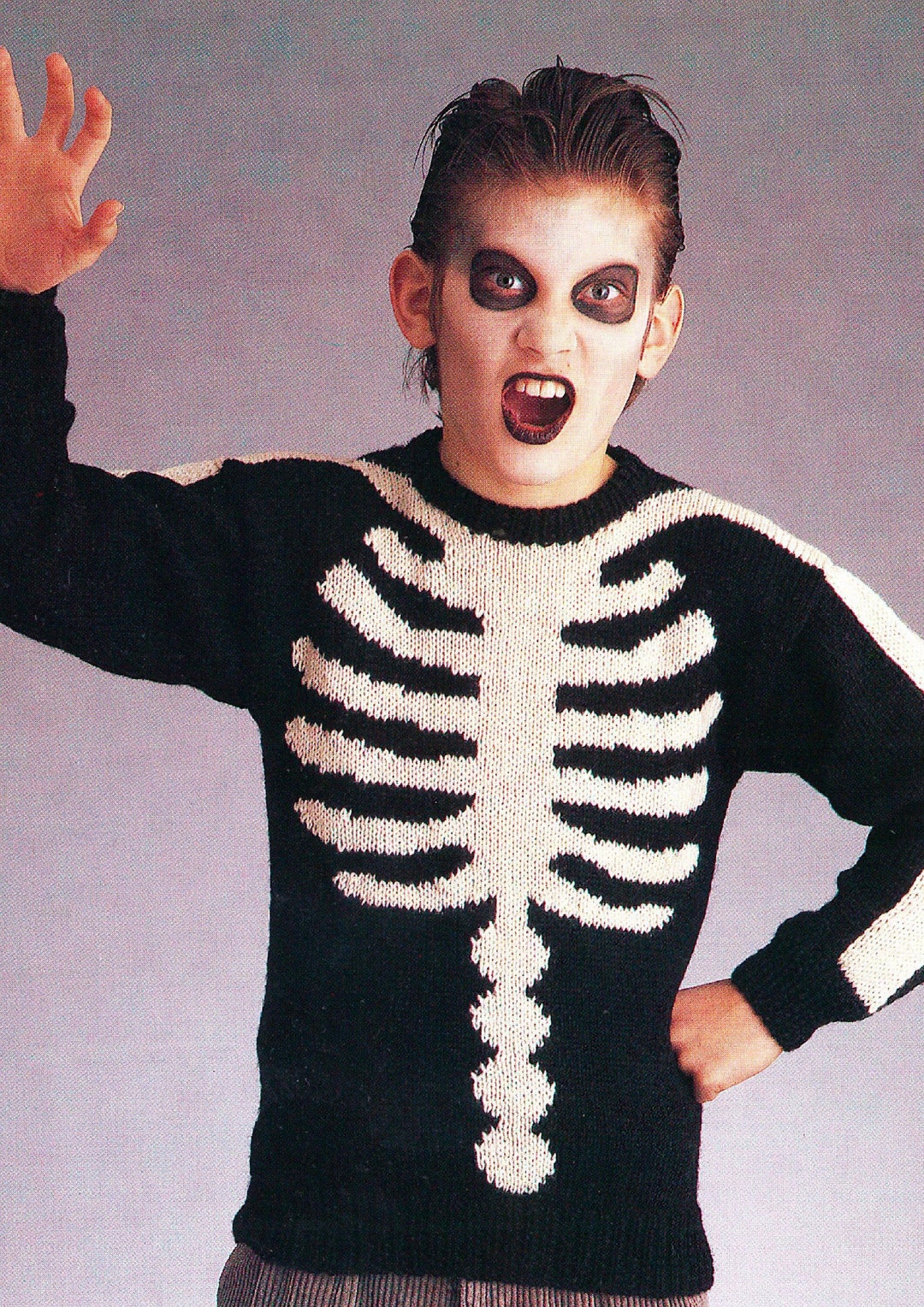 PDF Knitting Pattern Vintage Skeleton Sweater DK Retro - Etsy