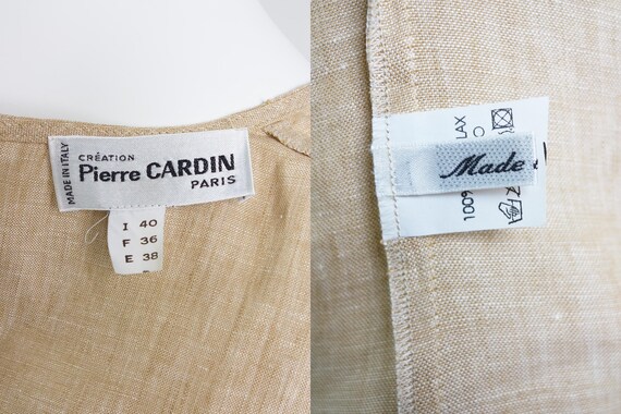 Pierre Cardin Paris Vintage 80s Linen Beige Top Corse… - Gem