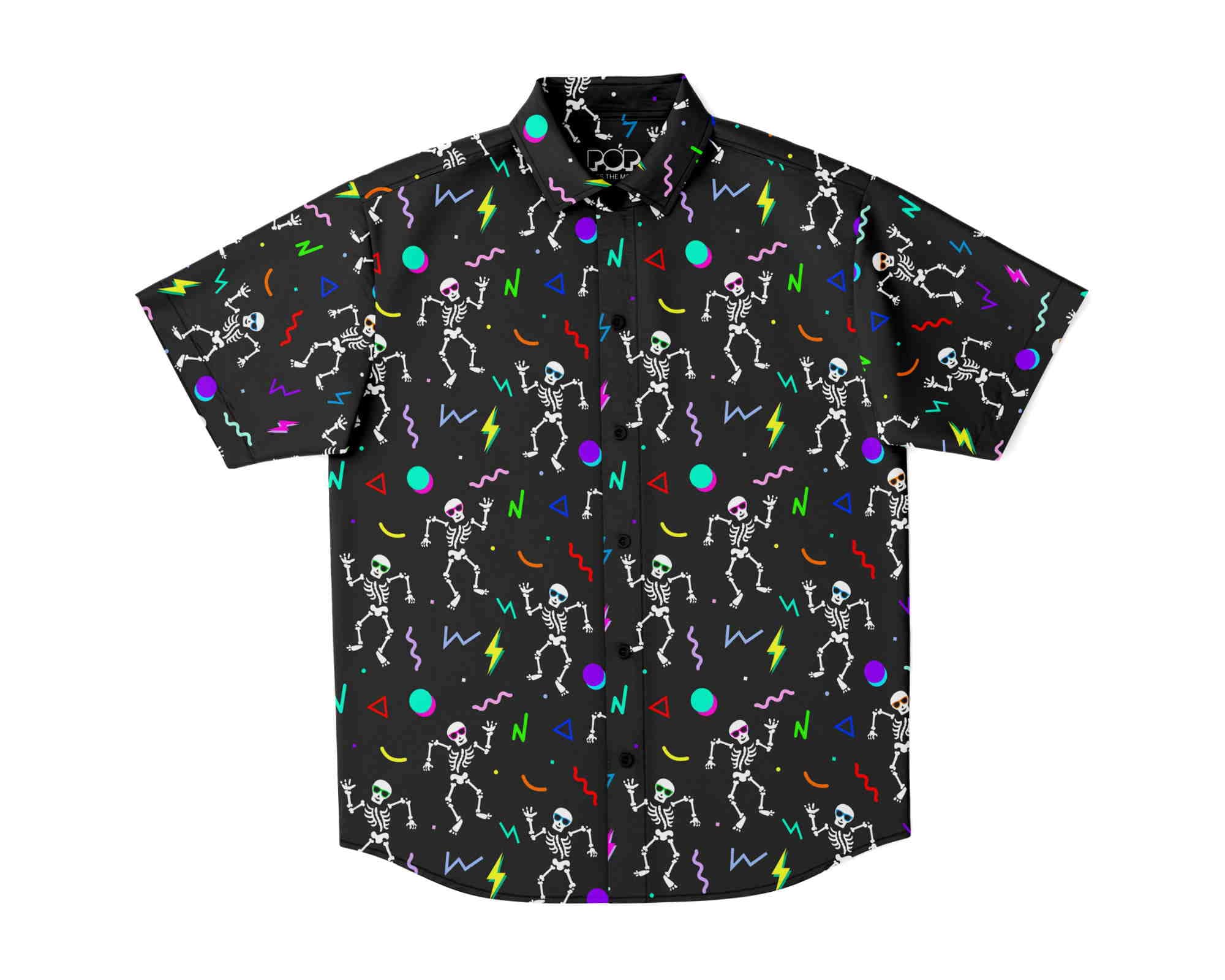 Raving Skeletons Novelty Halloween Button up Down Hawaiian - Etsy
