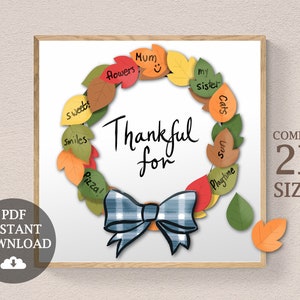Gratitude Wreath Printable - Thanksgiving Poster - Practice Gratitude ...