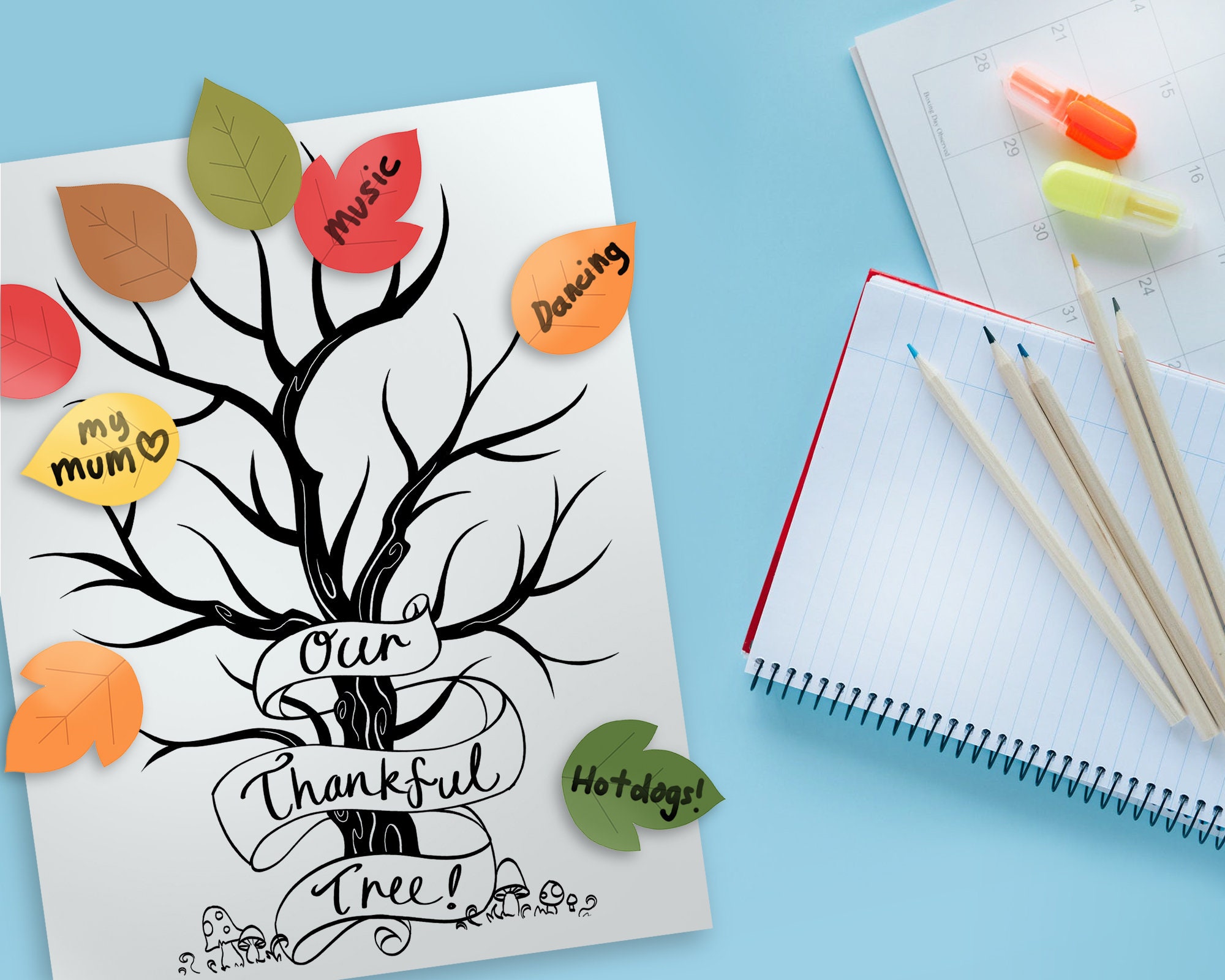 Thankful Tree Printable , Thanksgiving Poster , Practice Gratitude ...