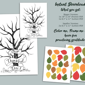 Thankful Tree Printable , Thanksgiving Poster , Practice Gratitude ...