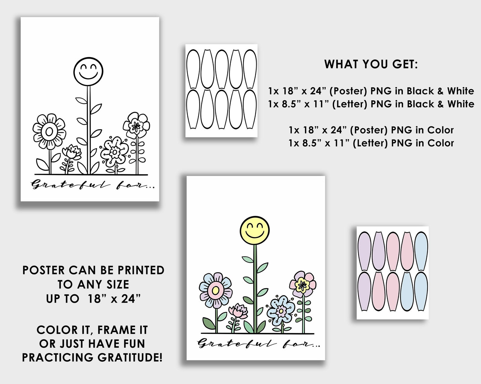 Spring Easter Gratitude Printable Activity Poster , Practice Self Care ...