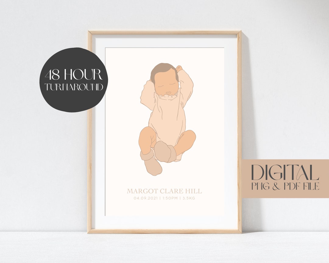 Custom Birth Poster | Newborn Portrait | Birth Print | Baby | Newborn ...
