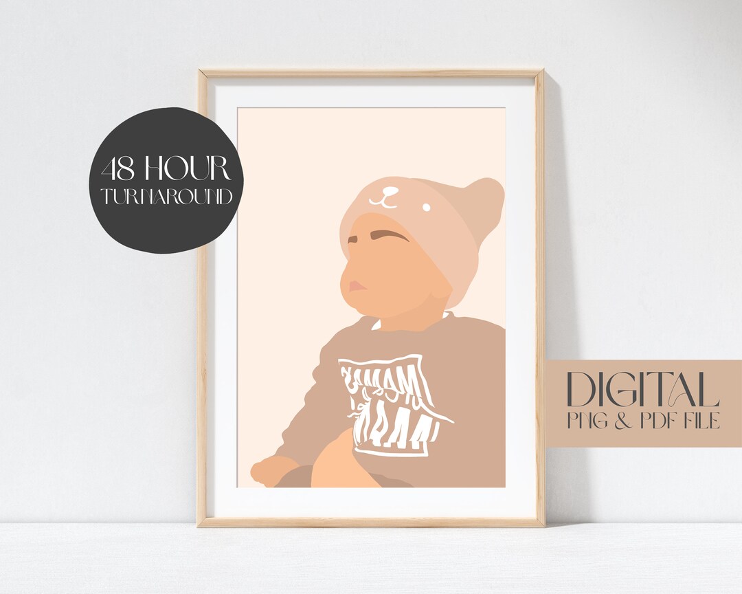 Custom 1 Person Portrait | Digital Illustration | Personalised Gift ...