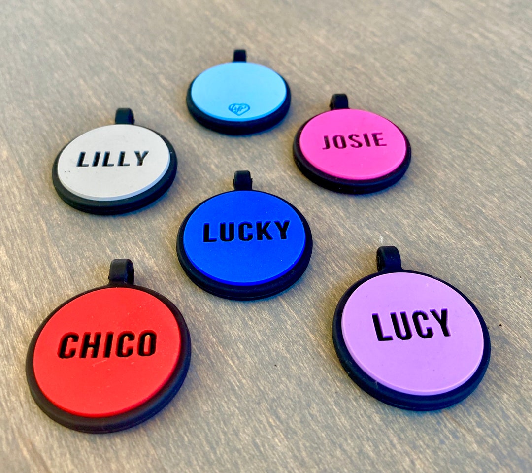 Love Your Pets Soundless Solid Pet ID Tag - Deep Engraved Silicone ...