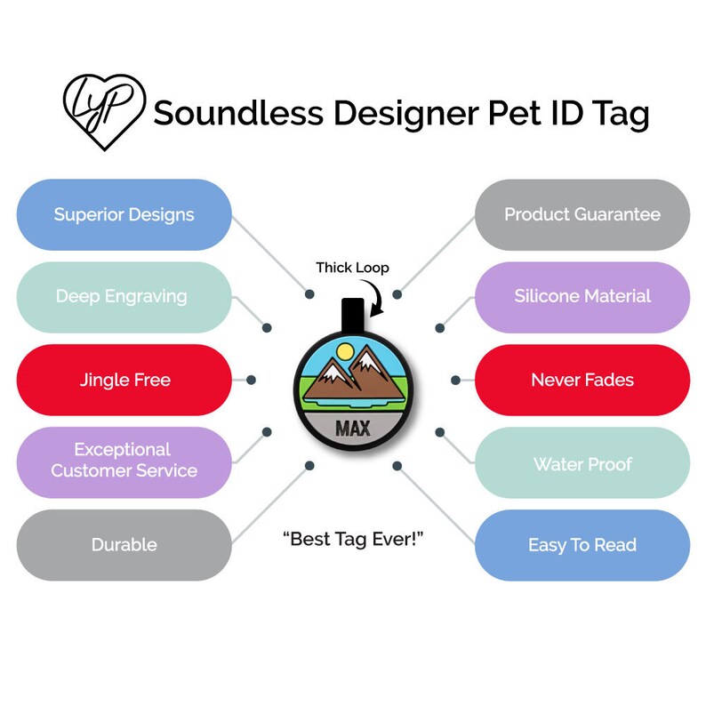 Love Your Pets Blue Paw Soundless Pet Tag – Deep Engraved Silicone Dog ...