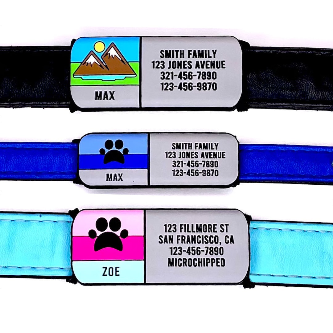 Love Your Pets Collar Soundless Designer Pet ID Tag - Deep Engraved ...