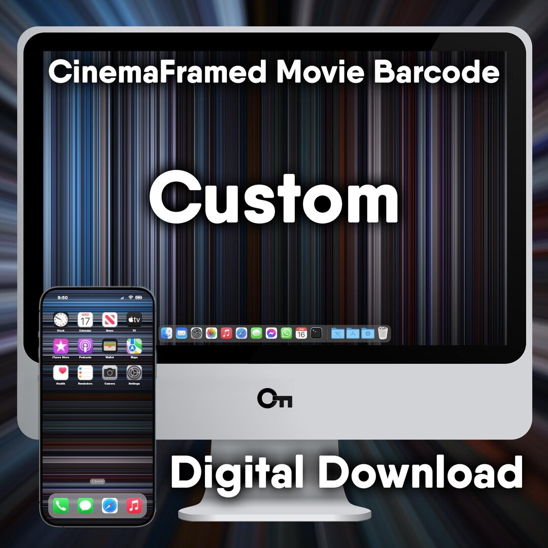 DIGITAL DOWNLOAD - Custom Movie Barcode, Cinemaframed, Movie Lover ...
