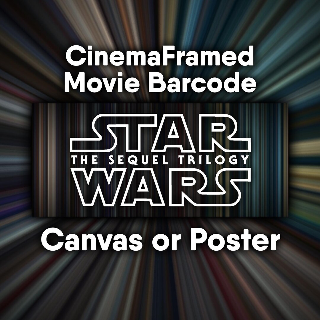 Star Wars Sequel Trilogy (2015-2019) Movie Barcode - Canvas or Poster ...