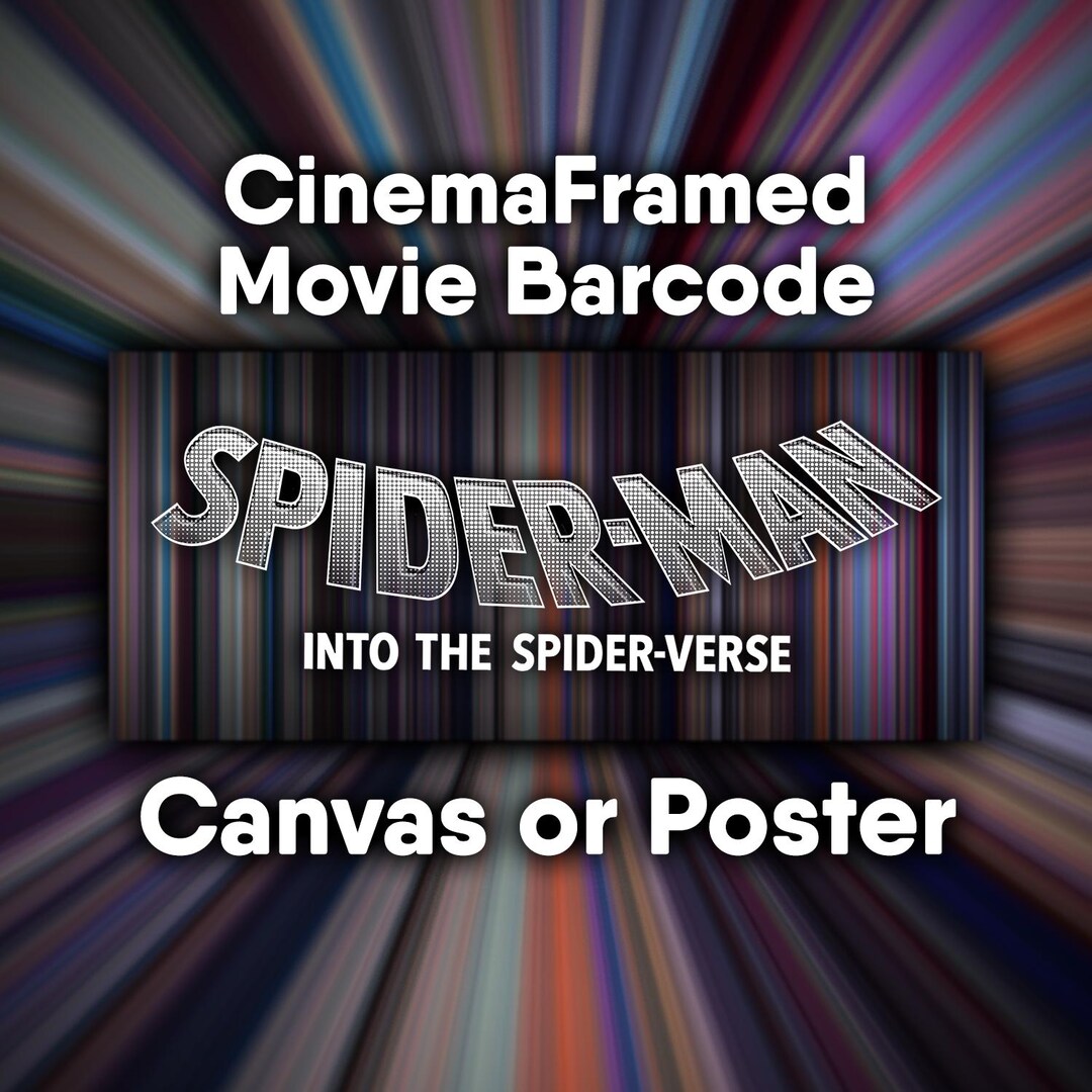 Spider-man: Into the Spider-verse (2018) Movie Barcode - Canvas or ...