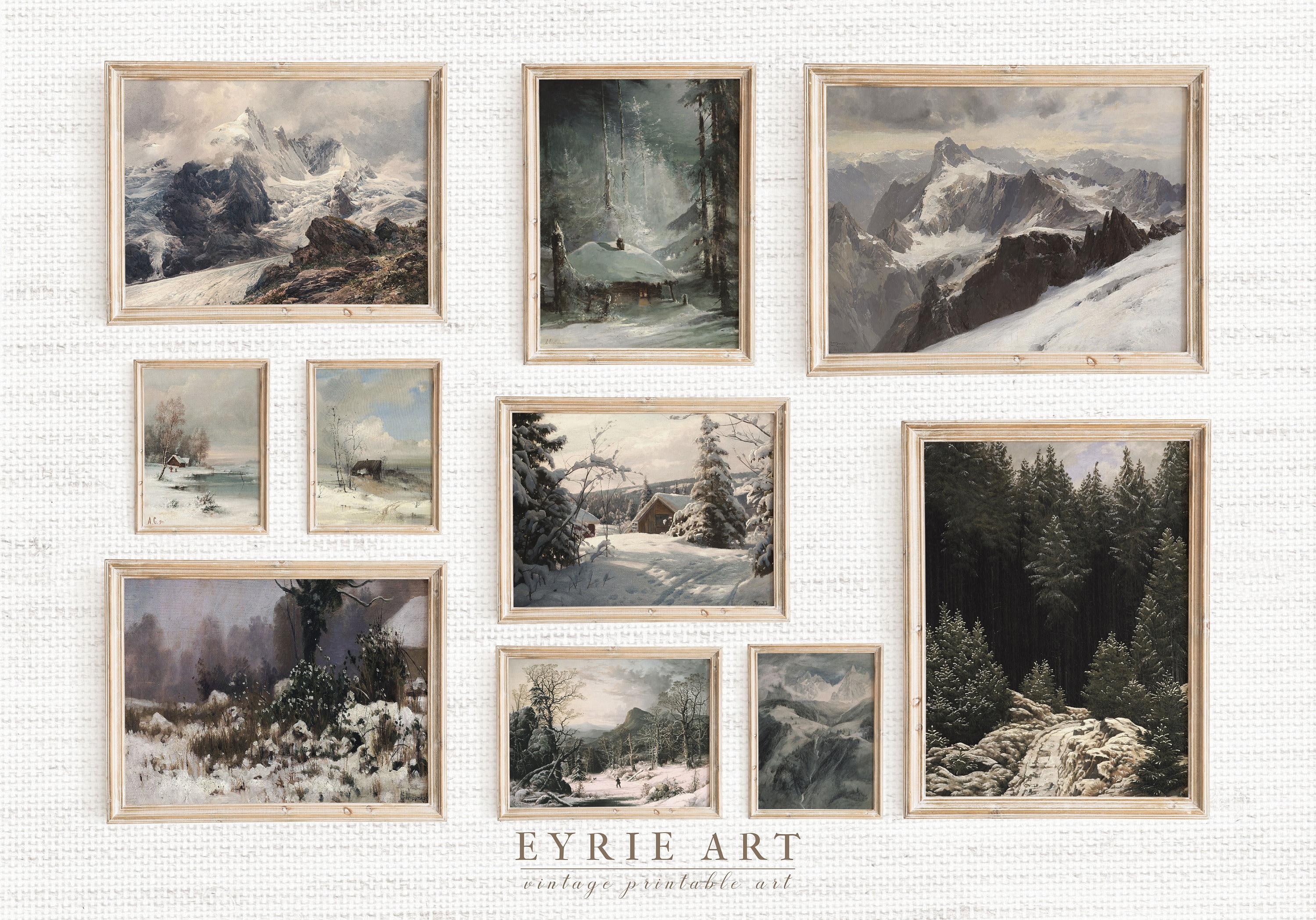 Winter Gallery Wall Art SET of 10 Prints Winter Forest - Etsy