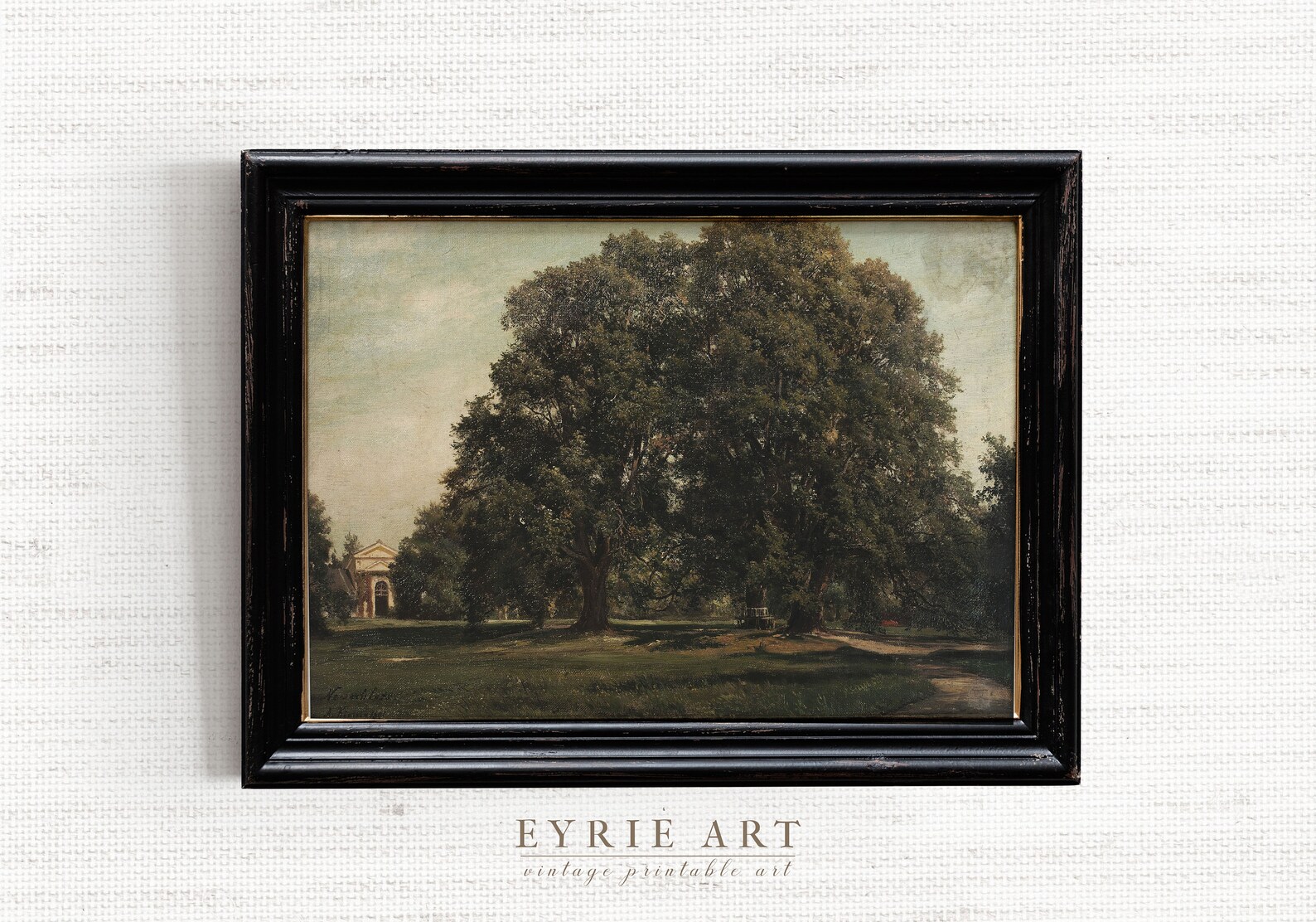 Vintage Tree Painting Oak Tree Print Cottage Landscape - Etsy