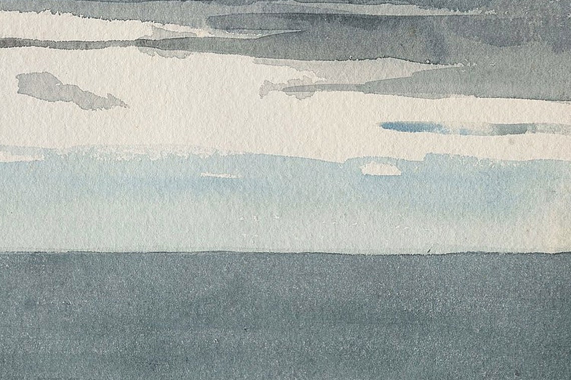 Coastal Watercolor Seascape Painting Antique Nautical Wall | Etsy