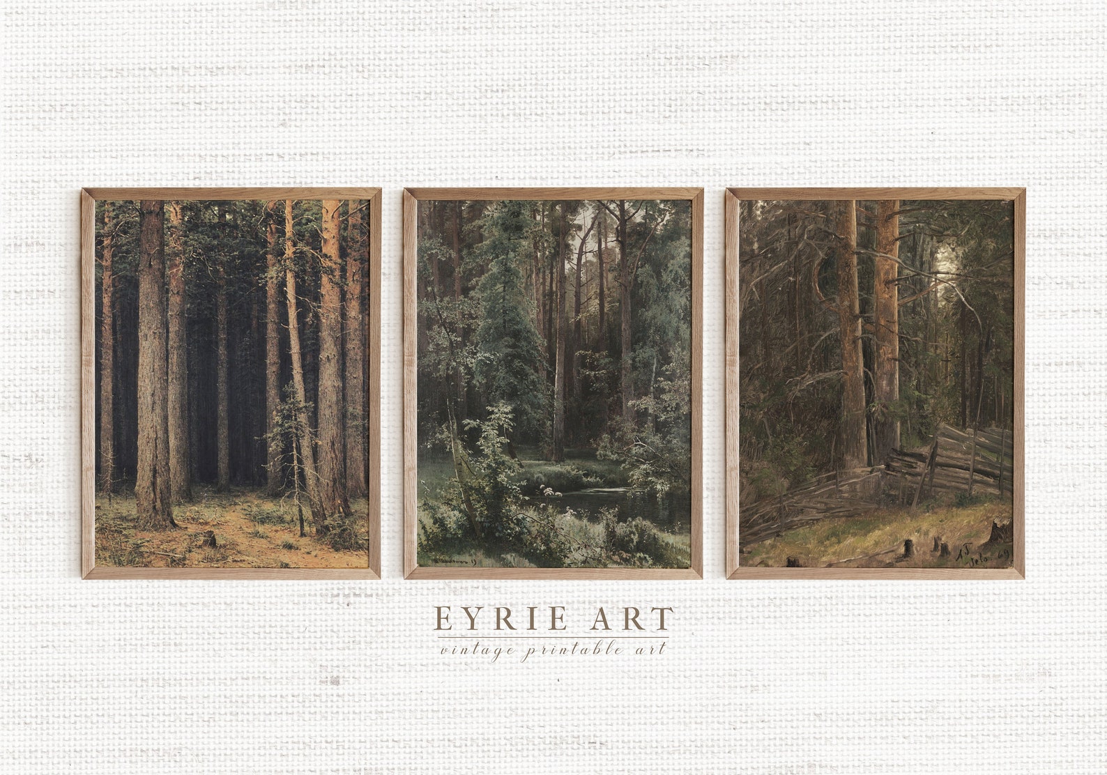 Tree 3 Piece Wall Art Forest Landscape Print SET of 3 Nature - Etsy