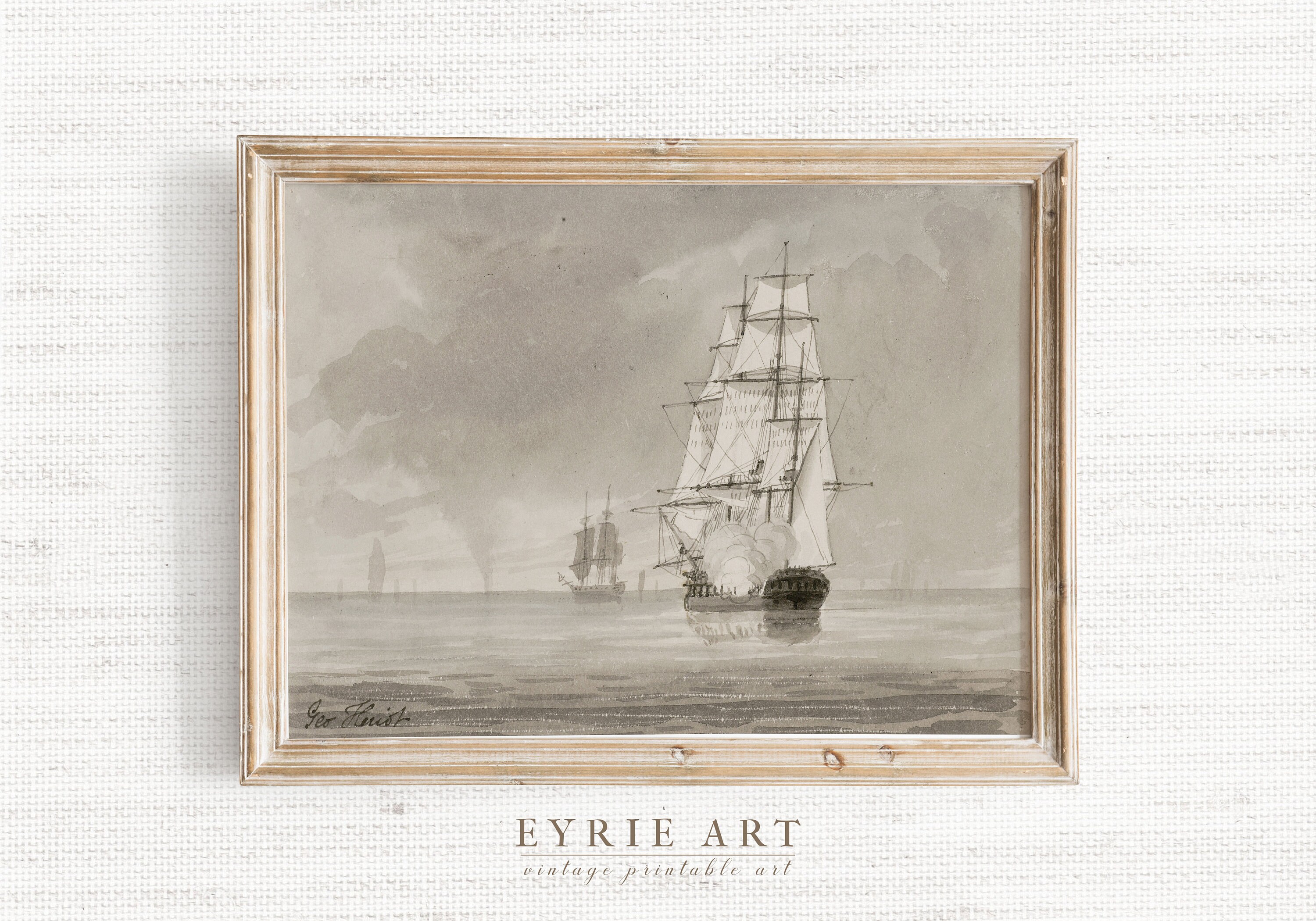 Nautical Gallery Wall Art SET of 4 Prints, Neutral Sailboat Print SET ...