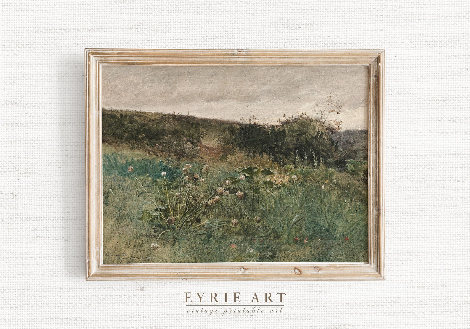Spring Meadow Painting, Vintage Wildflower Print, Cottage Core Decor ...