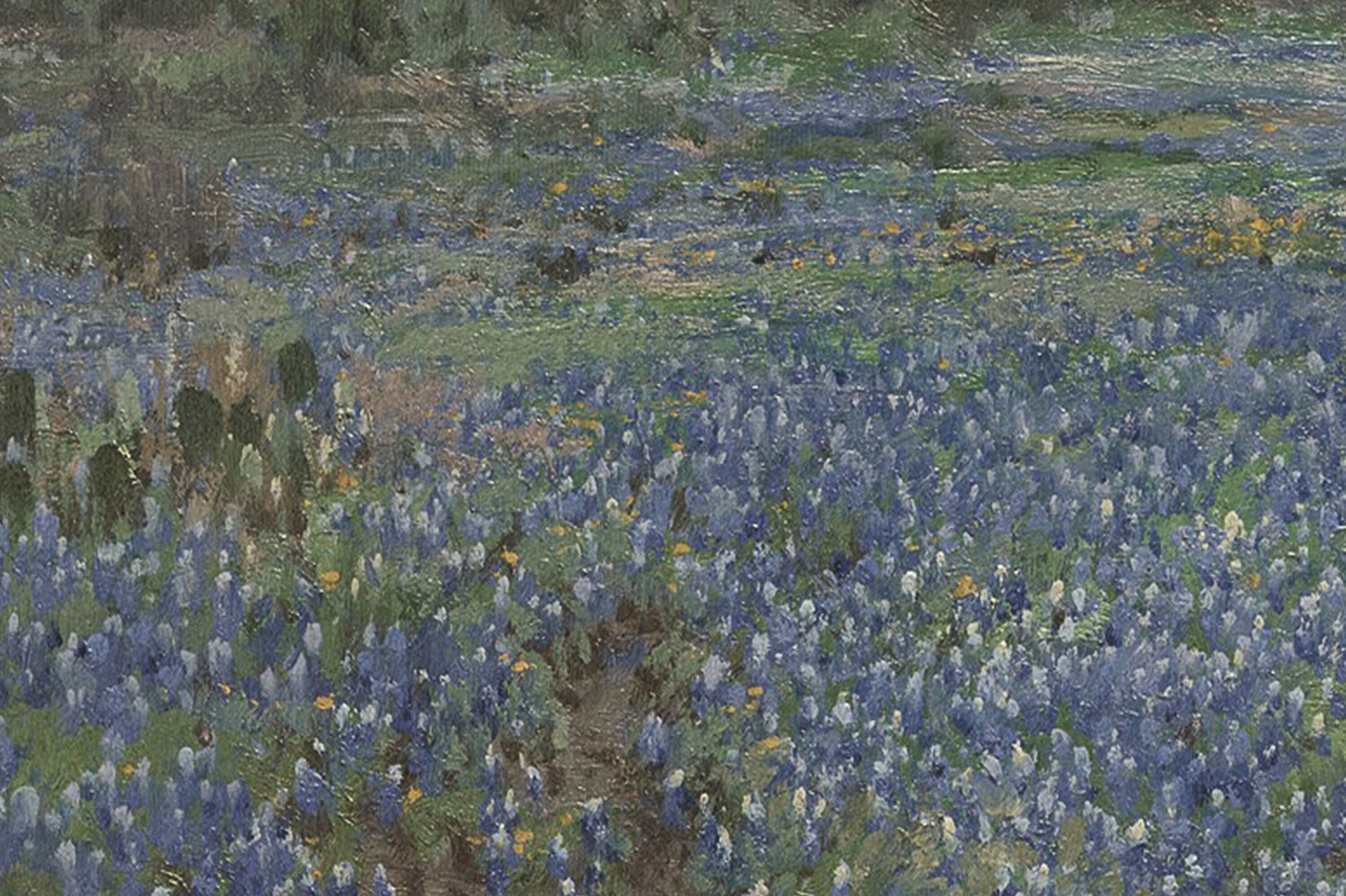 Flower Field Painting Vintage Meadow Landscape Print French - Etsy