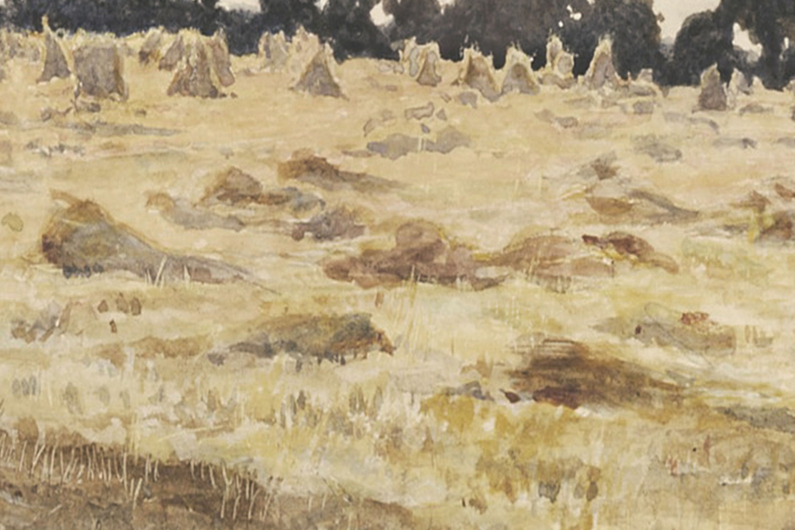 Vintage Corn Field Painting, Country Meadow Print, Farm Landscape Art ...