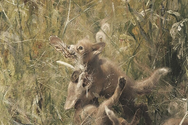 Fox Hunt Painting, Vintage Nursery Animal Print, Farmhouse Wall Decor ...