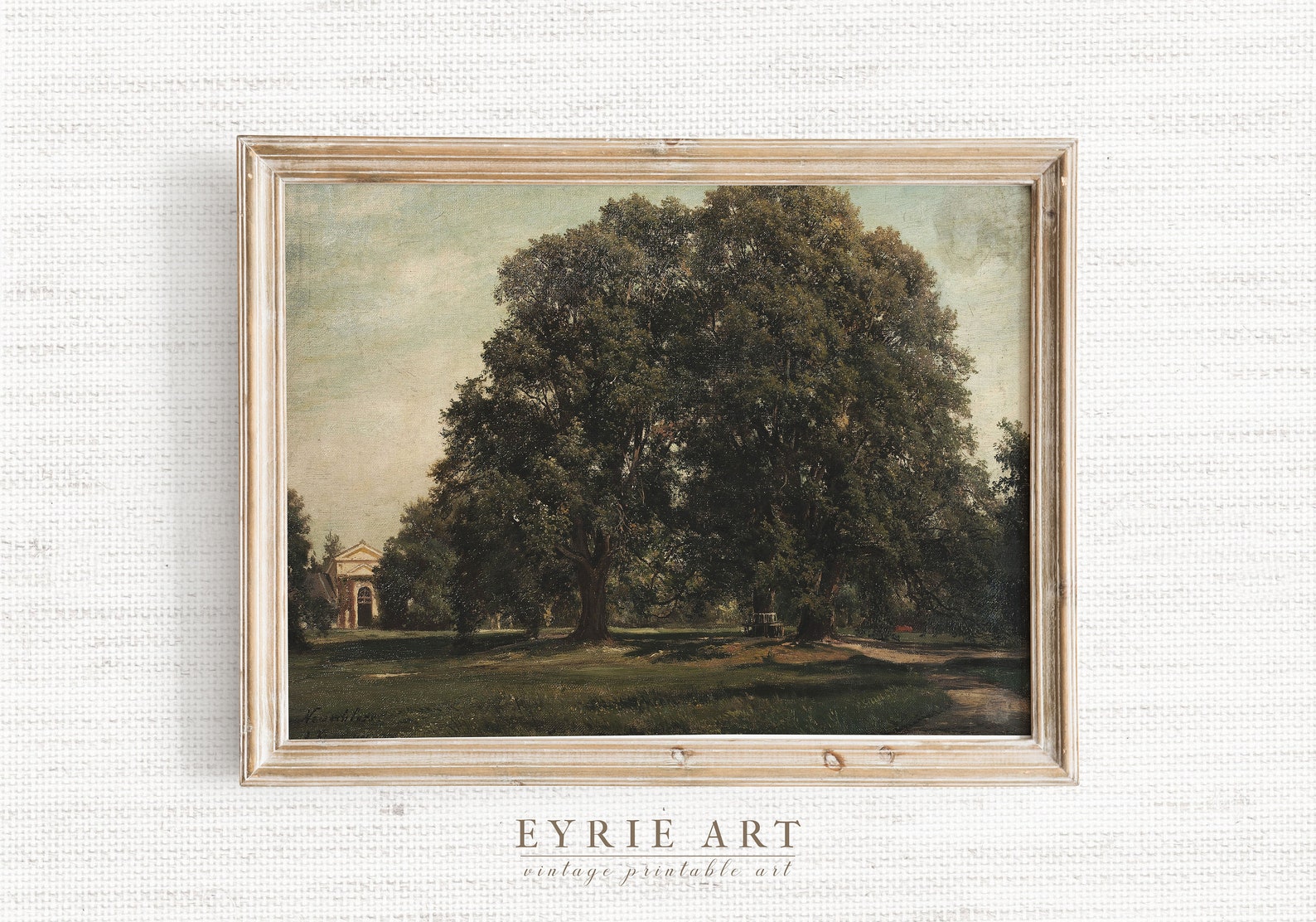 Vintage Tree Painting Oak Tree Print Cottage Landscape - Etsy