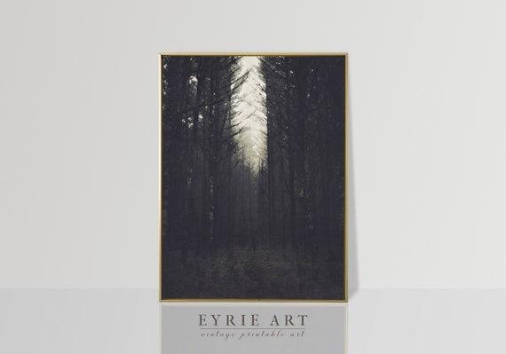 Dark Nature Forest Oil Painting Vintage Landscape Print Dark - Etsy