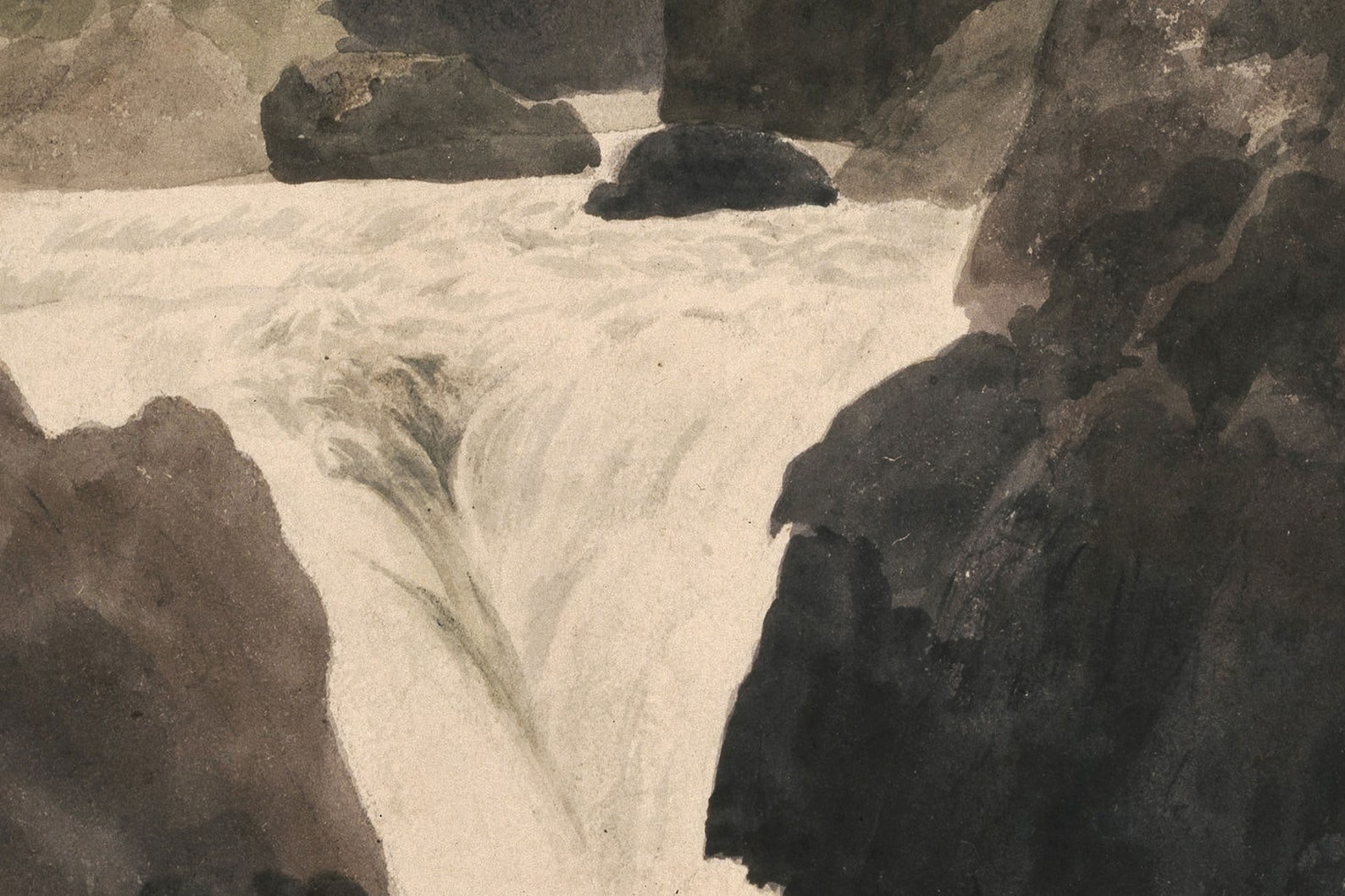 Vintage Waterfall Painting Abstract Landscape Print Earth - Etsy