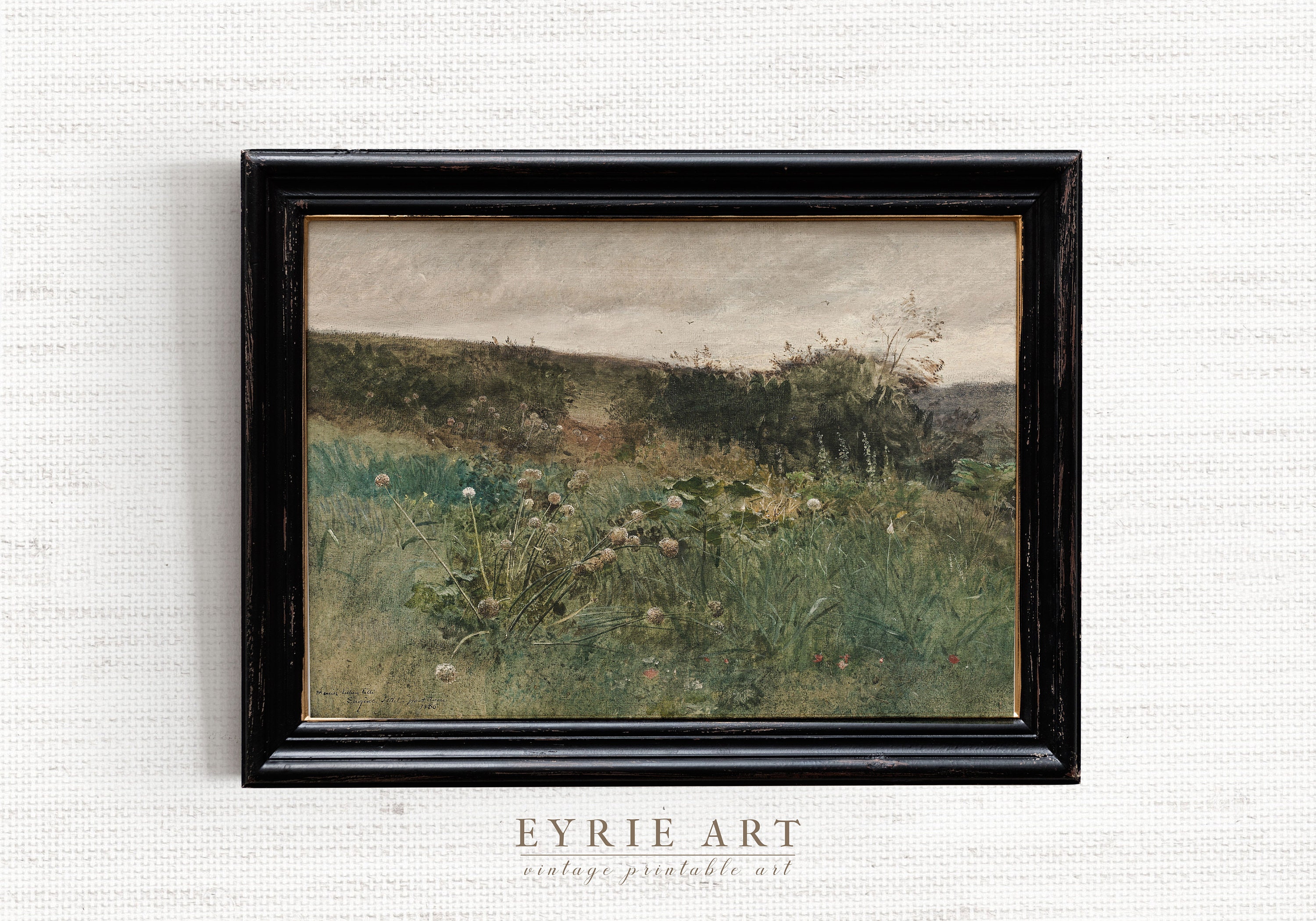 Spring Meadow Painting, Vintage Wildflower Print, Cottage Core Decor ...