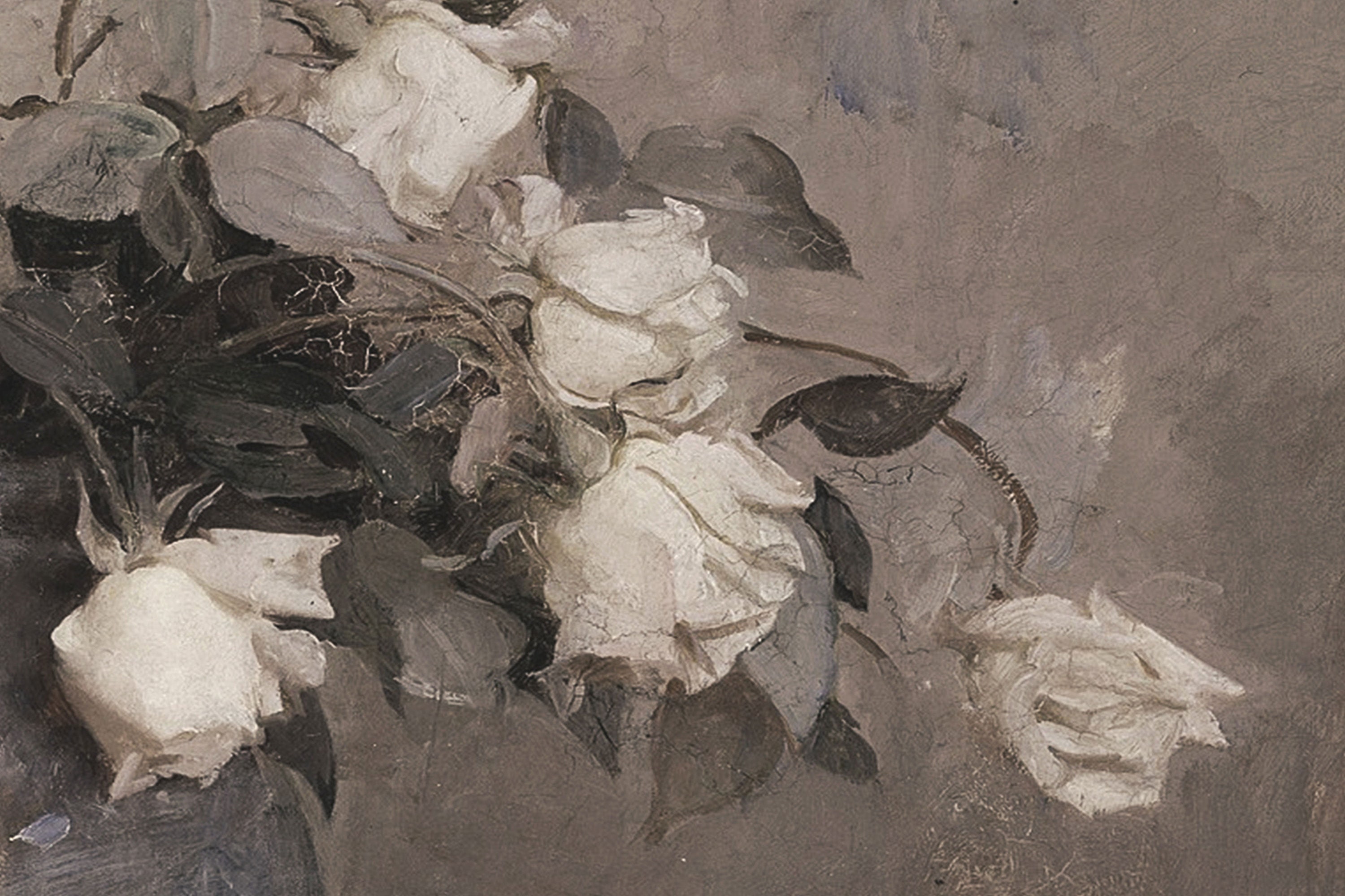 Moody Flower Oil Painting Vintage Floral Print Botanical - Etsy