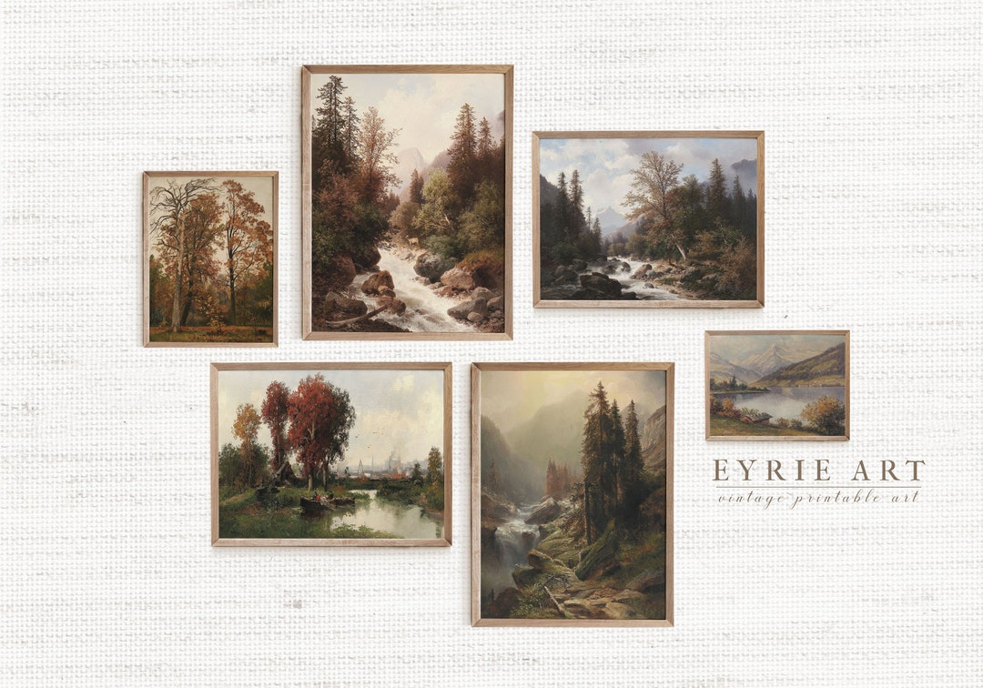 Autumn Gallery Wall Art SET of 6 Prints, Fall Landscape Print SET ...