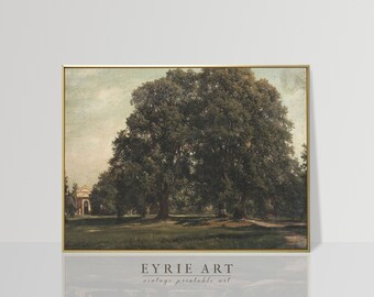 The Old Oak Tree Painting PRINTABLE DIGITAL DOWNLOAD Vintage Tree Print ...