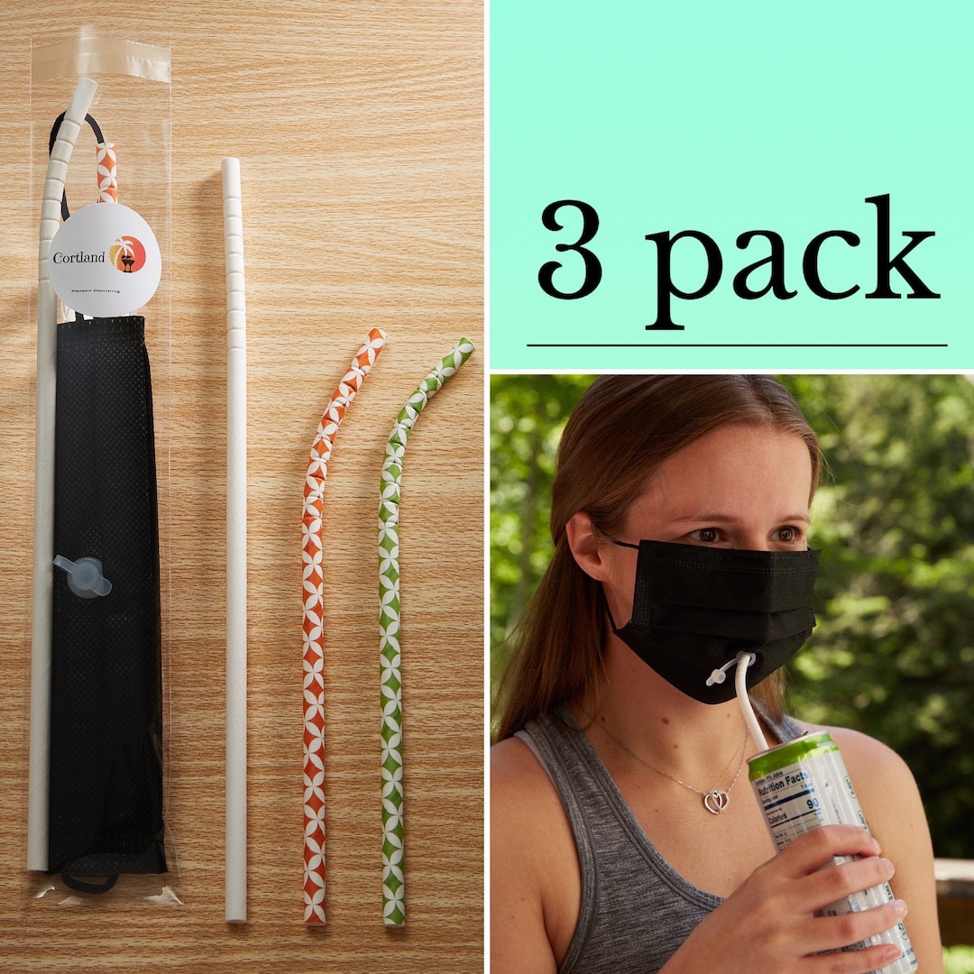 Adult Face Mask With Straw Hole, Adult Drinking Face Masks, Flexible ...