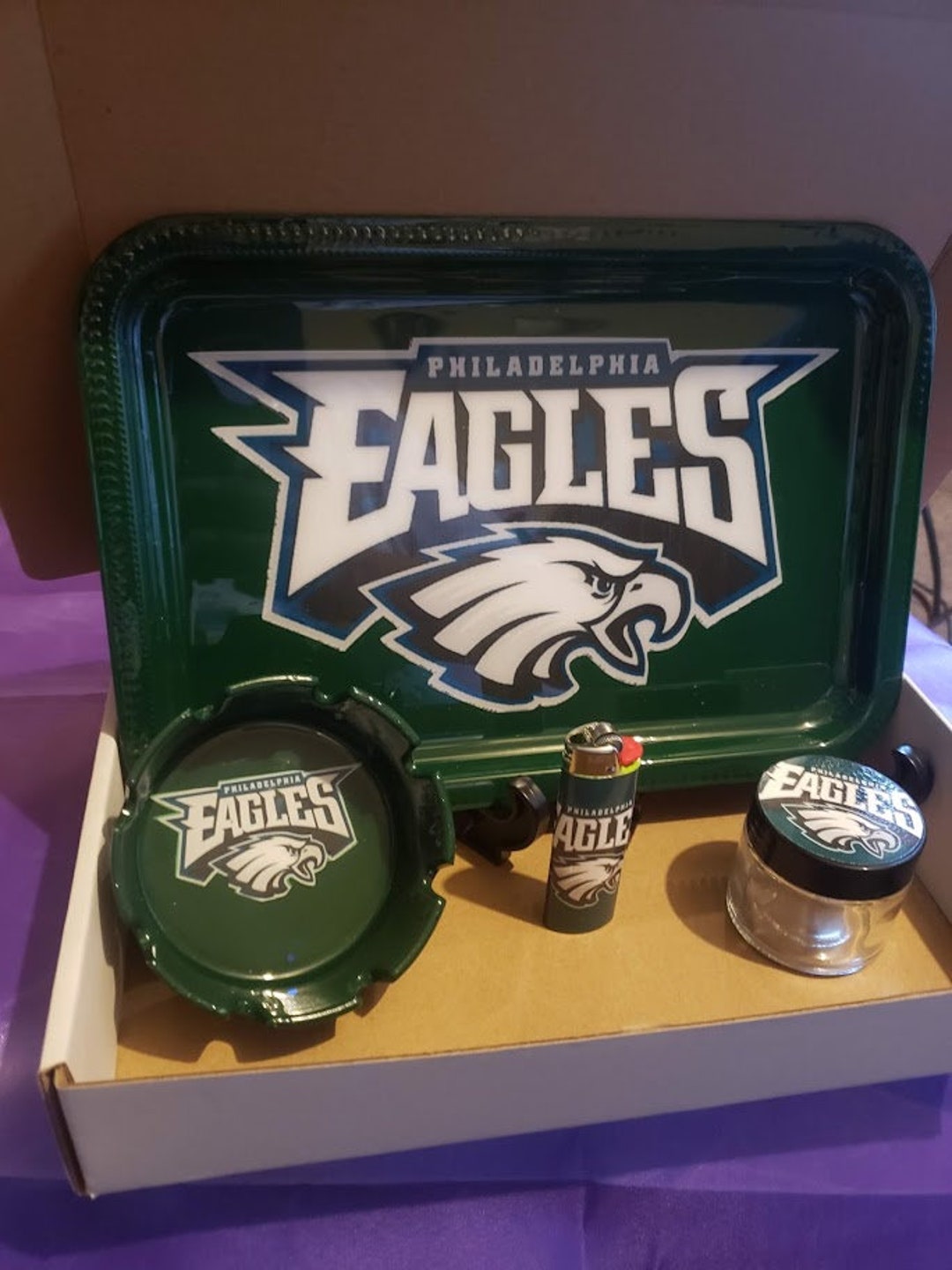 Philadelphia Eagle's Rolling Tray Set- Tray,lighter,stash Jar, and ...