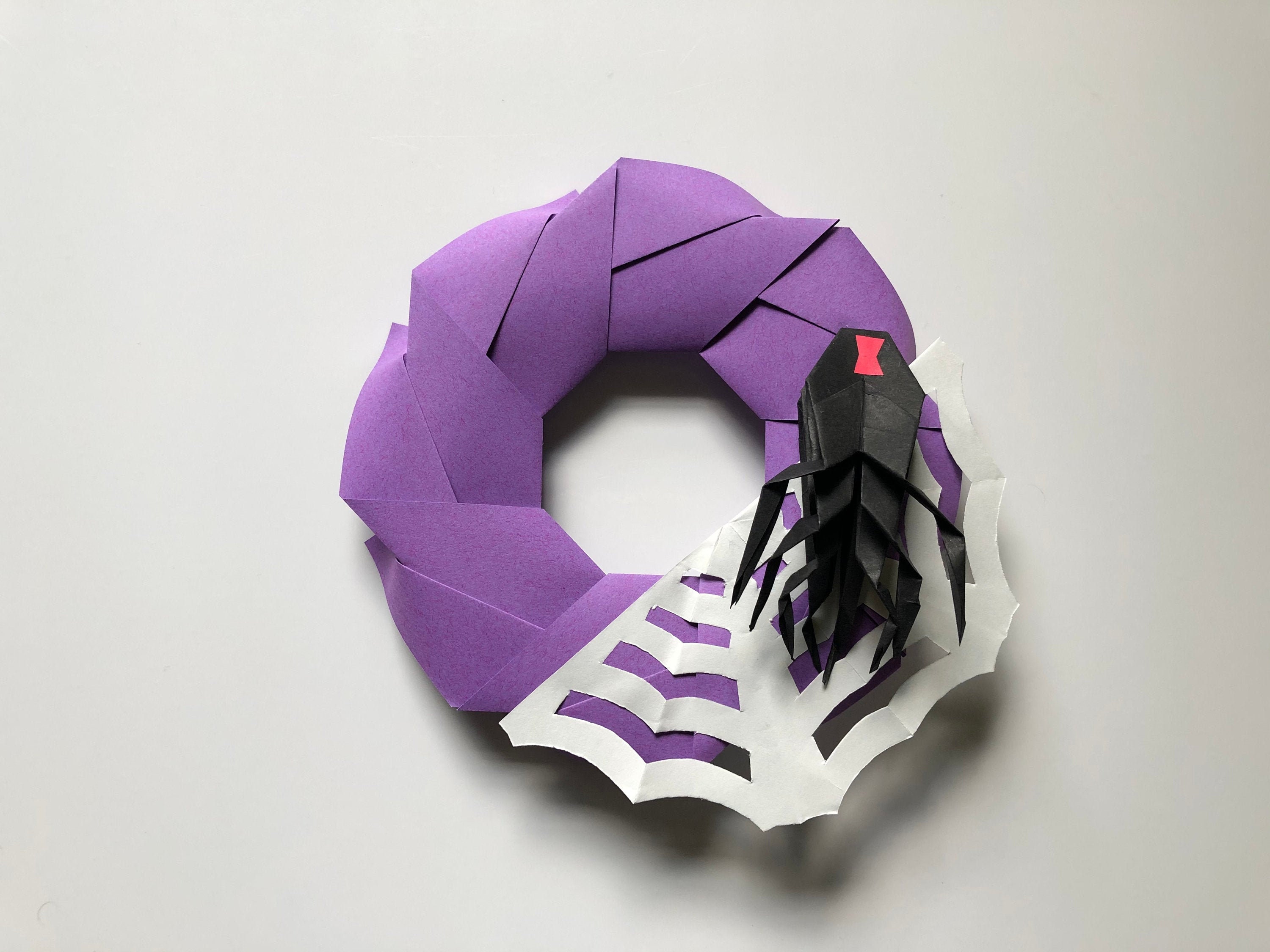 Halloween Spider Ornament Door Hanger Origami black Widow, Purple ...
