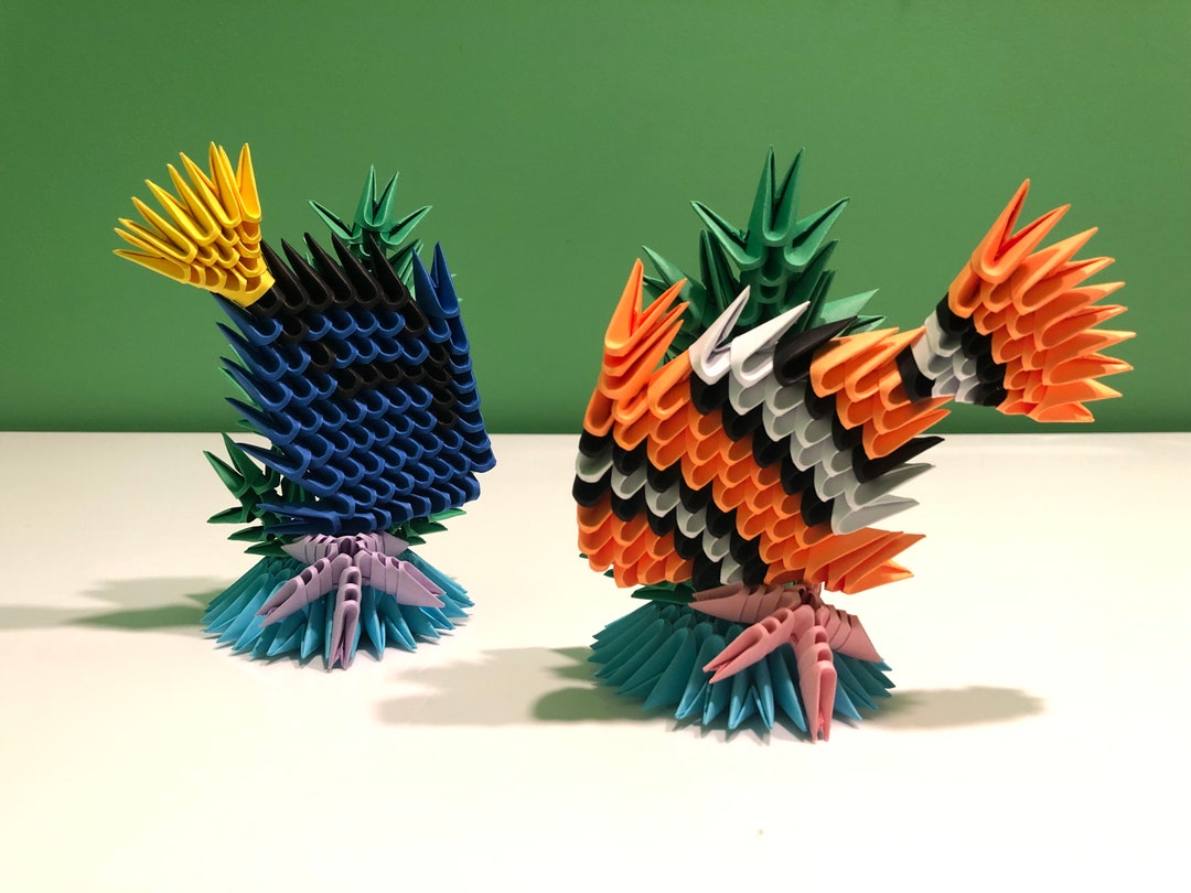 Fish Display Scene With Seaweed and Starfish 3D Origami orange ...