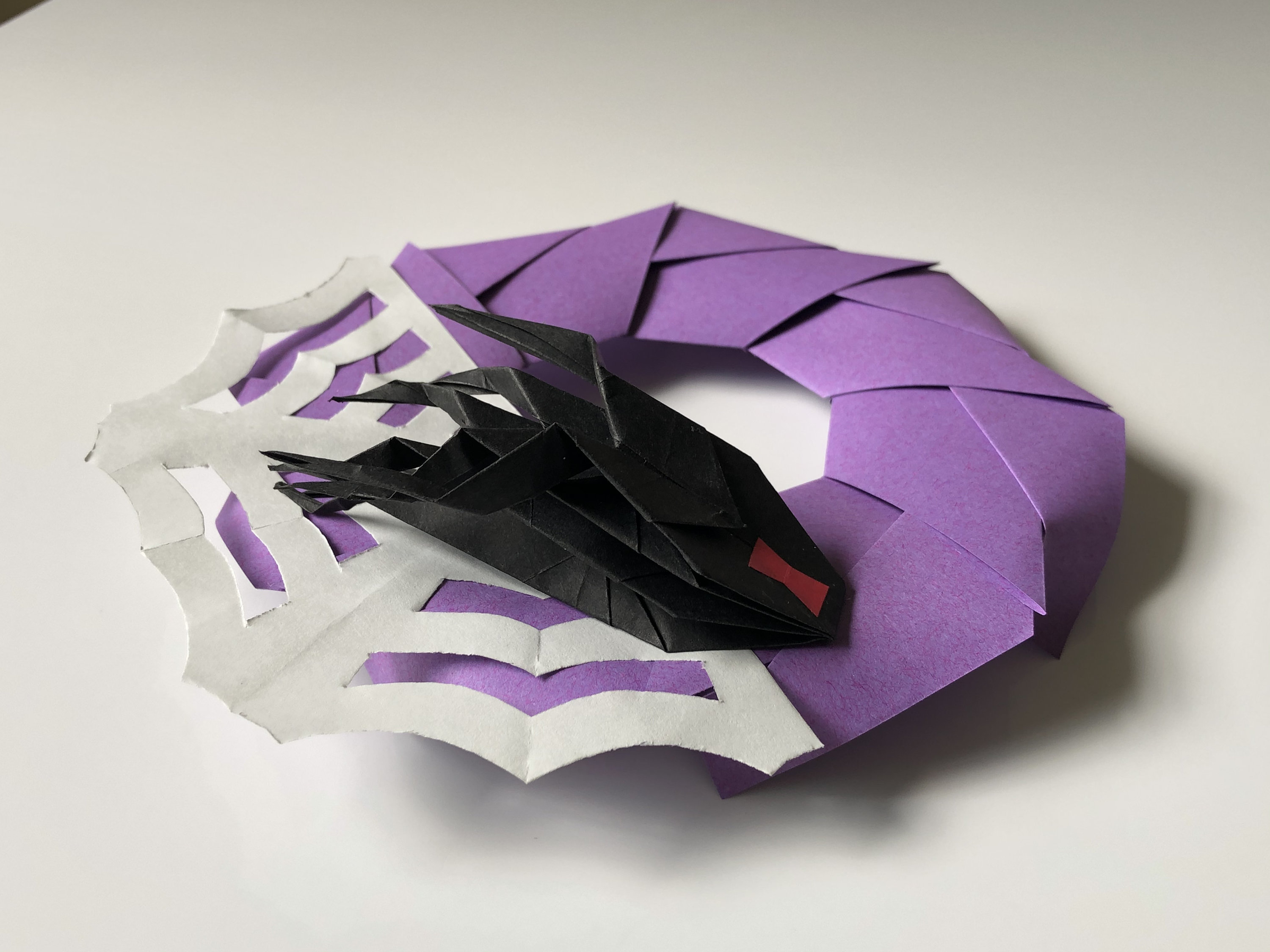 Halloween Spider Ornament Door Hanger Origami black Widow, Purple ...