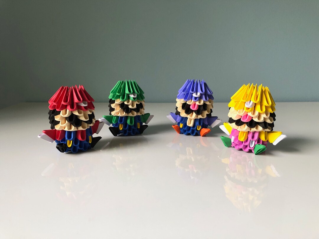 Mario, Luigi, Wario, and Waluigi Figurines 3D Origami nintendo, Super ...